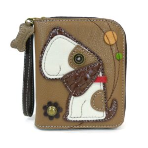 chala zip around wallet - dog brown