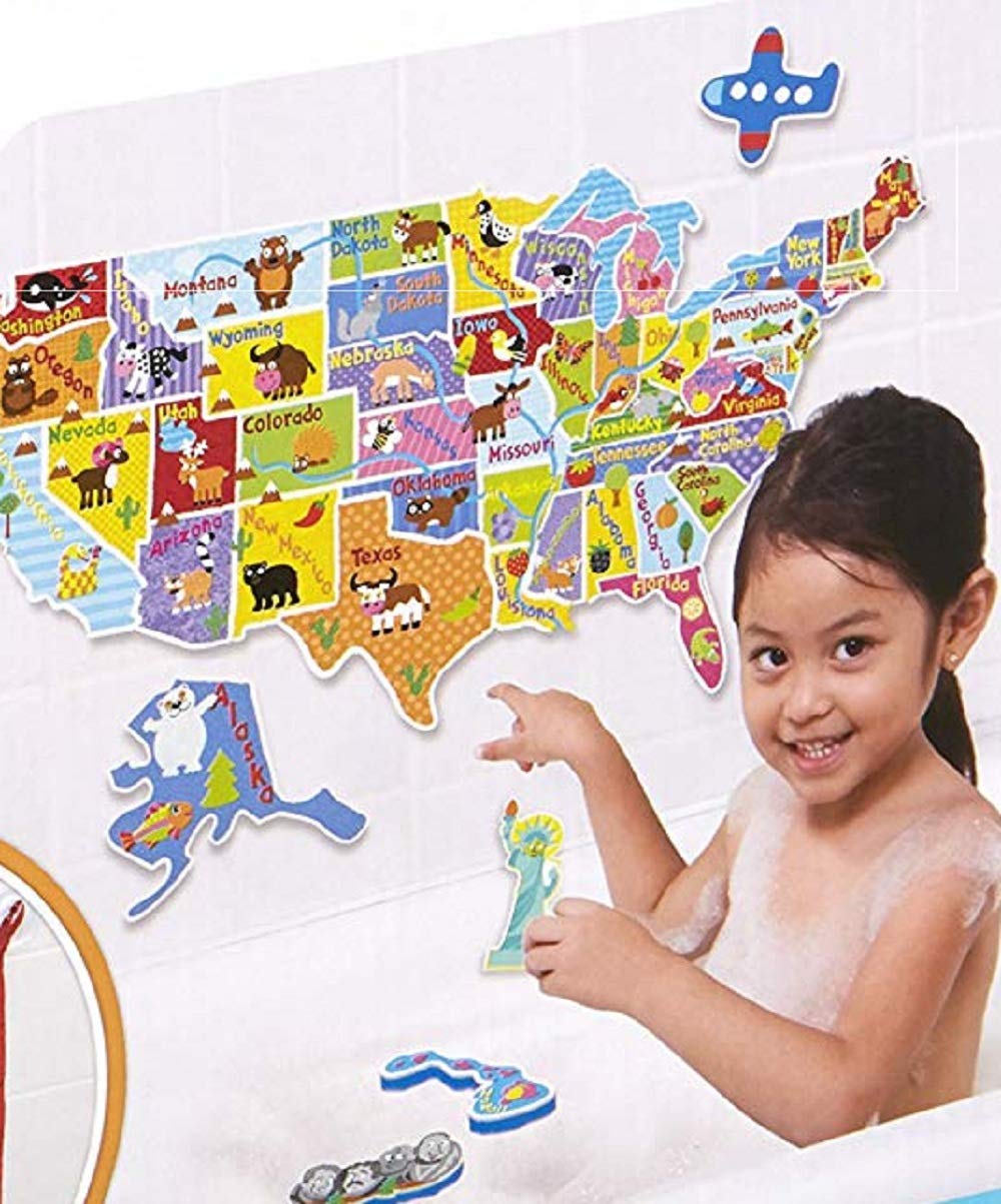 Alex Bath USA Map in The Tub Kids Bath Activity