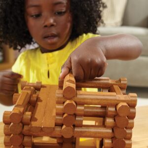 LINCOLN LOGS-Horseshoe Hill Station-84 Pieces-Real Wood Logs - Ages 3+ - Best Retro Building Gift Set for Boys/Girls – Creative Construction Engineering – Top Blocks Game Kit - Preschool Education Toy