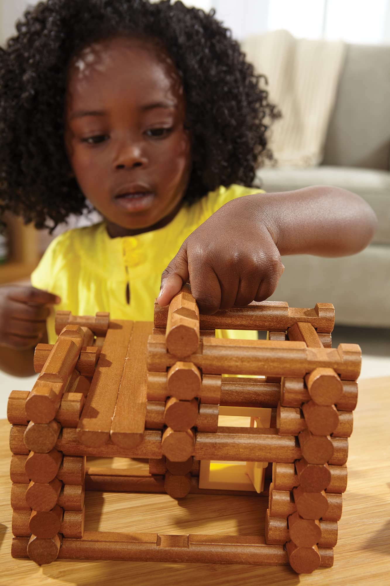 LINCOLN LOGS-Horseshoe Hill Station-84 Pieces-Real Wood Logs - Ages 3+ - Best Retro Building Gift Set for Boys/Girls – Creative Construction Engineering – Top Blocks Game Kit - Preschool Education Toy