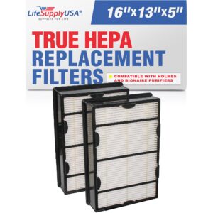 lifesupplyusa hepa air filter compatible with holmes compare to filter part hrc1, holmes part # hapf600, hapf600d, hapf600d-u2 (2-pack)