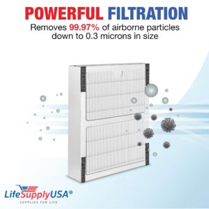 LifeSupplyUSA HEPA Filter Replacement Compatible with Idylis IAP-10-050, IAP-10-125, AC-2125, AC-2126 Air Purifiers, IAF-H-100B (0412558)