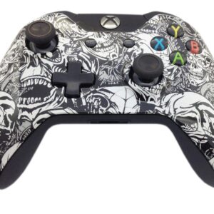 E-MODS GAMING® WHITE ZOMBIE Pattern Hydro Dipped Front Shell Cover Mod for Xbox One Controller