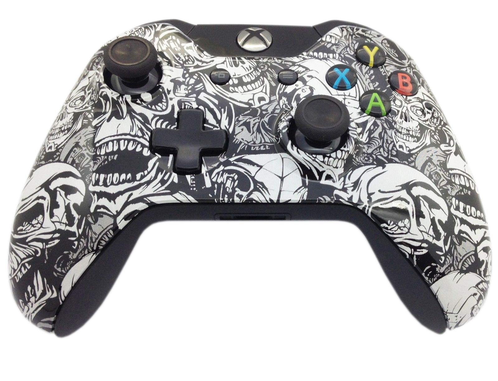 E-MODS GAMING® WHITE ZOMBIE Pattern Hydro Dipped Front Shell Cover Mod for Xbox One Controller