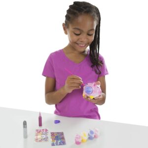 Melissa & Doug Created by Me! Piggy Bank Craft Kit with 4 Pots of Paint, Brush, Glitter, Stickers