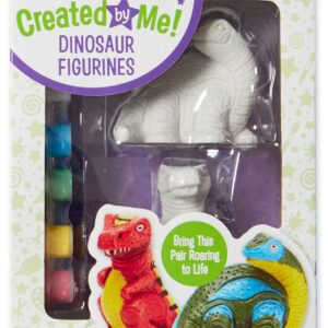 Melissa & Doug Created by Me! Dinosaur Figurines Craft Kit (2 Resin Dinosaurs, 6 Paints, Paintbrush)