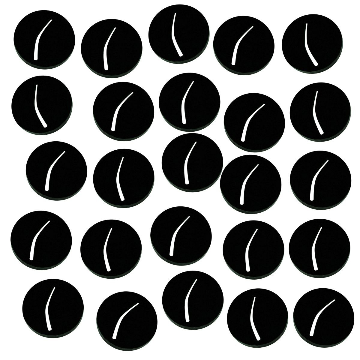 LITKO Paper Miniature Bases | Round | Circle | Slotted Paper Figure Holder | Compatible with Dungeons and Dragons | Game Card Stands (3mm Black Acrylic, 20mm)