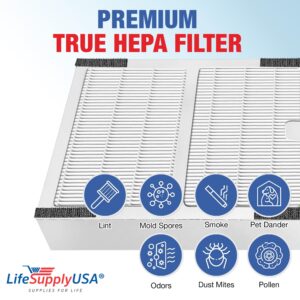 LifeSupplyUSA HEPA Filter Replacement Compatible with Idylis IAP-10-050, IAP-10-125, AC-2125, AC-2126 Air Purifiers, IAF-H-100B (0412558)