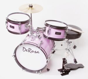 de rosa drm312-mpk children's 3-piece 12-inch drum set with chair, pink