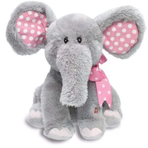 Cuddle Barn Ellie the Elephant - Animated Musical Pink Polka Dotted Stuffed Animal Plush Toy Sways, Flaps Floppy Ears, and Sings "Do Your Ears Hang Low," 12"