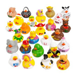 abc's rubber duckies - 26 pieces - educational and learning activities for kids