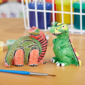 Melissa & Doug Created by Me! Dinosaur Figurines Craft Kit (2 Resin Dinosaurs, 6 Paints, Paintbrush)