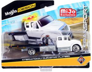 international durastar flatbed truck white elite transport series 1/64 diecast model 15176