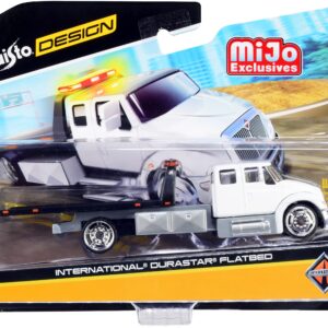 International DuraStar Flatbed Truck White Elite Transport Series 1/64 Diecast Model 15176