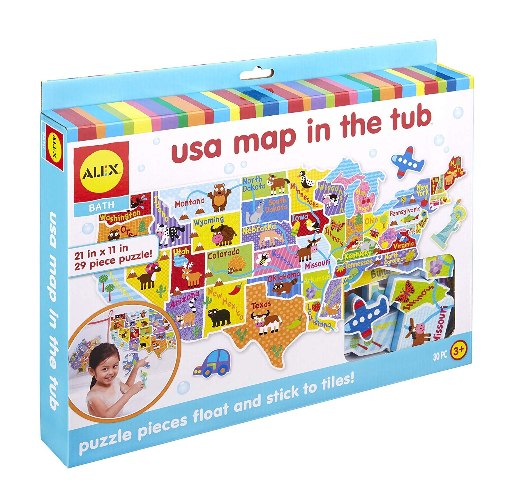 Alex Bath USA Map in The Tub Kids Bath Activity