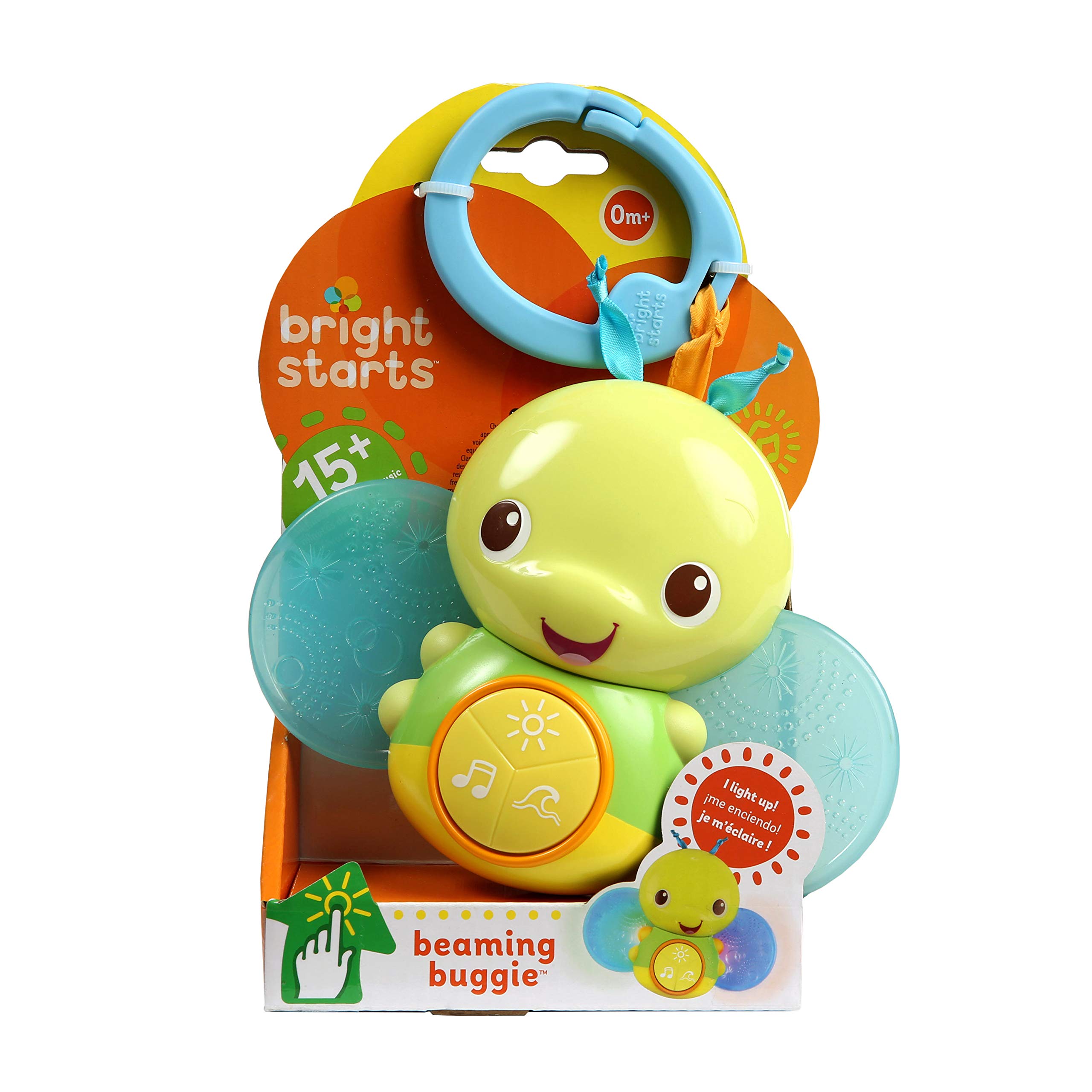 Bright Starts Beaming Buggie Take-Along Toy with Lights, Ages Newborn +