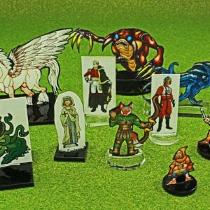 LITKO Paper Miniature Bases | Round | Circle | Slotted Paper Figure Holder | Compatible with Dungeons and Dragons | Game Card Stands (3mm Black Acrylic, 20mm)