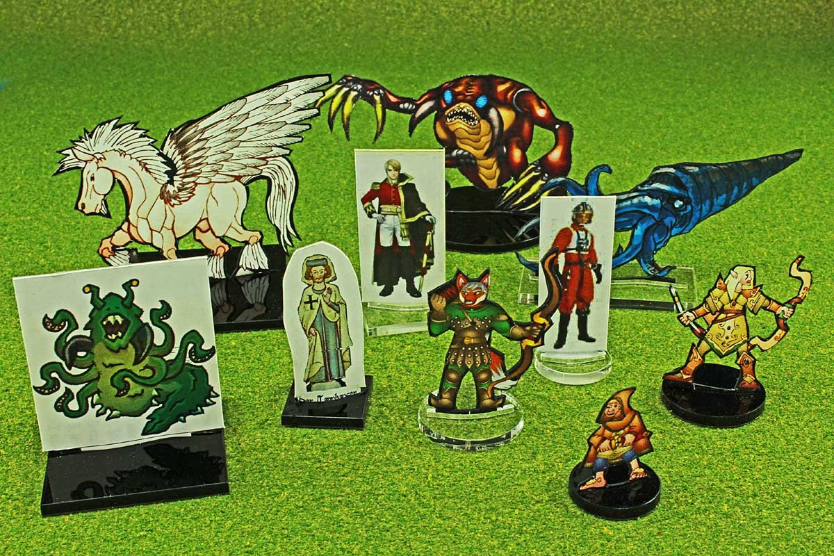 LITKO Paper Miniature Bases | Round | Circle | Slotted Paper Figure Holder | Compatible with Dungeons and Dragons | Game Card Stands (3mm Clear Acrylic, 30mm)