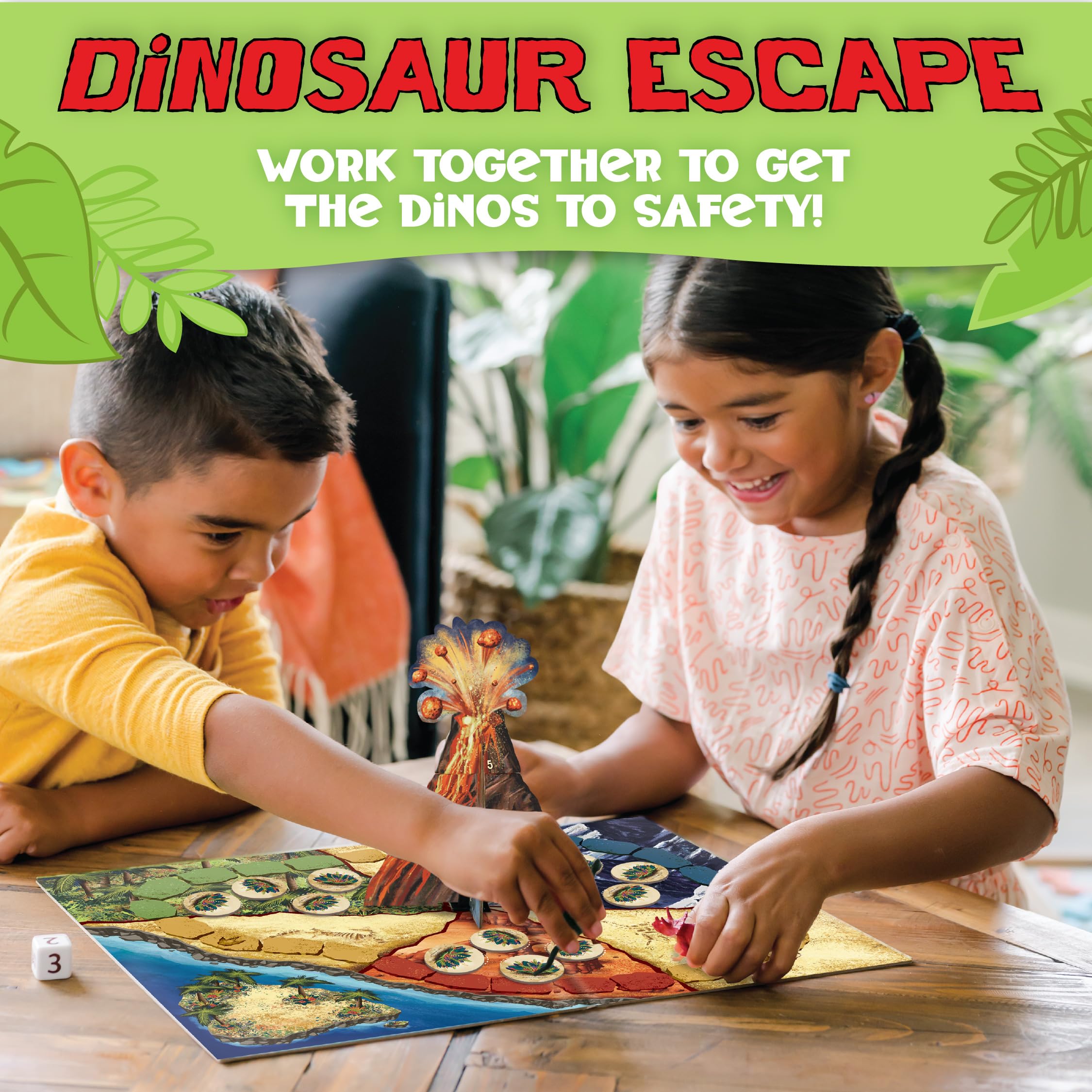 Peaceable Kingdom Dinosaur Escape Cooperative Memory Game of Logic and Luck for 2 - 4 Kids Ages 4 +