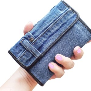 Bijoux de Ja Small Trifold Money Coin ID Window Card Holder Organizer Compact Wallet Purse for Women