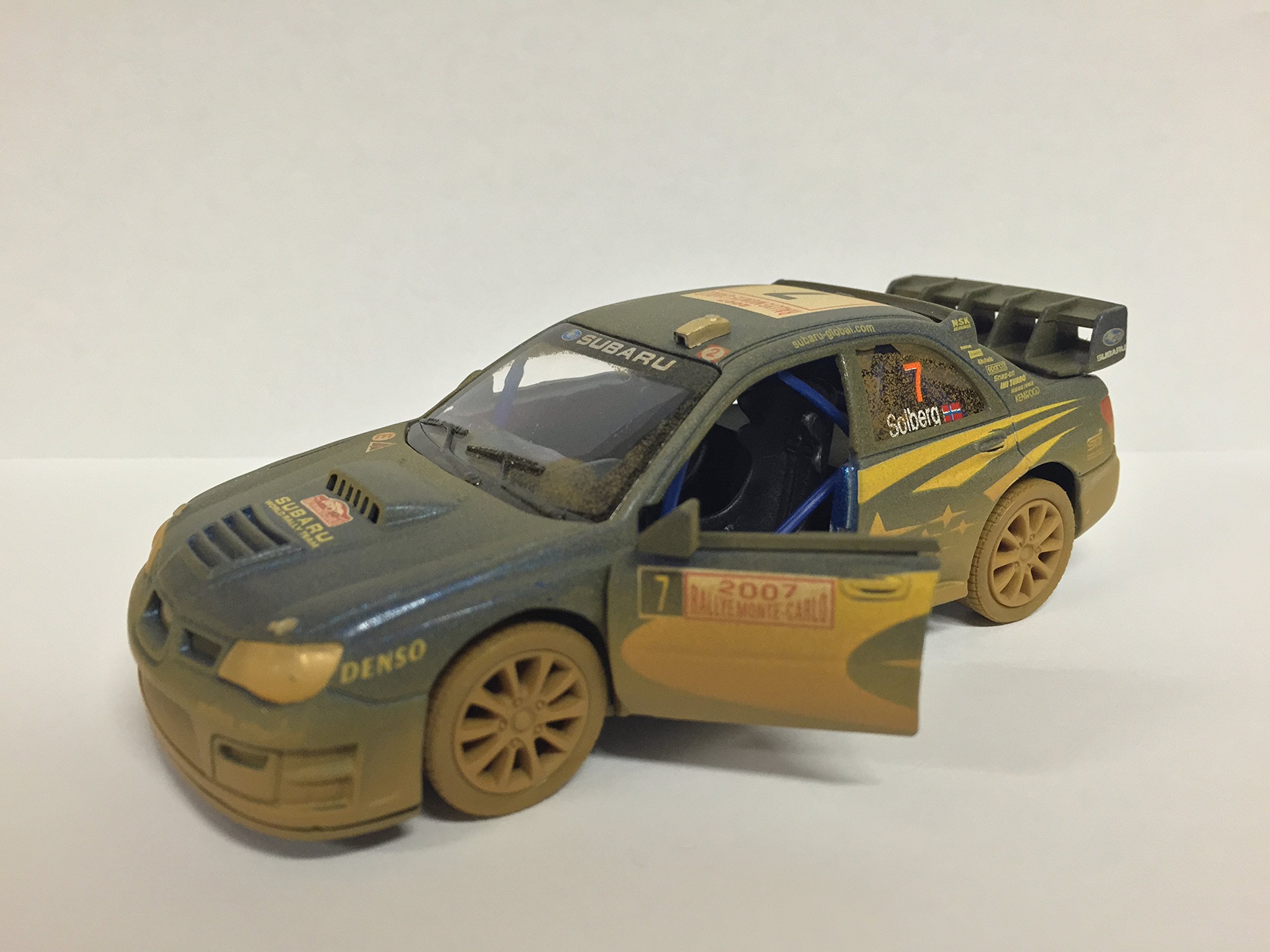 KiNSMART 2007 Subaru Impreza WRC Racing Edition 5 Inch 1:36 Scale Die Cast Metal Model Toy Race Car After Race Dirty Version