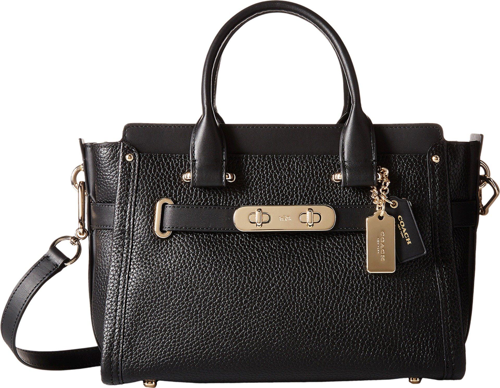 COACH Pebbled Leather Coach Swagger 27 Li/Black One Size