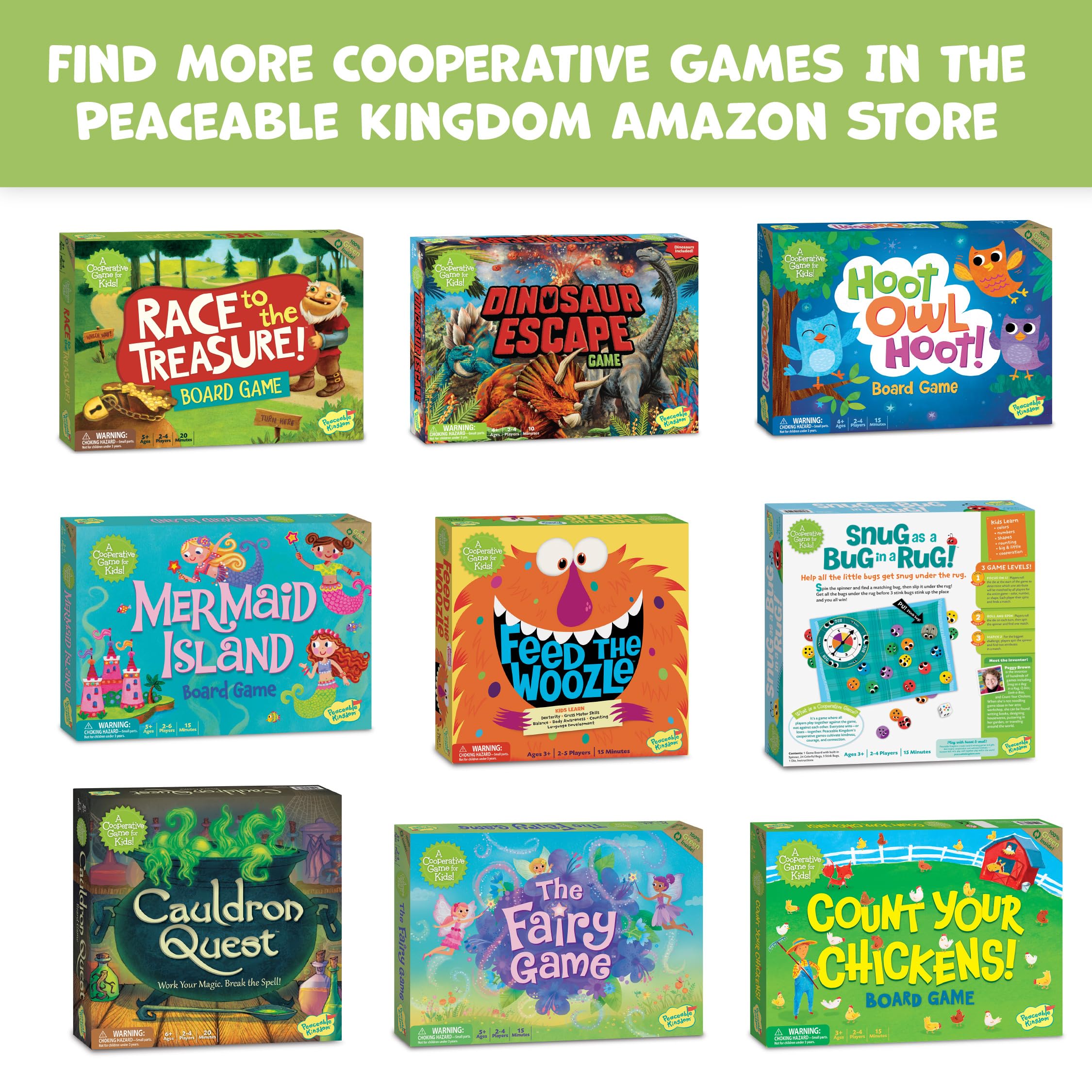 Peaceable Kingdom Dinosaur Escape Cooperative Memory Game of Logic and Luck for 2 - 4 Kids Ages 4 +