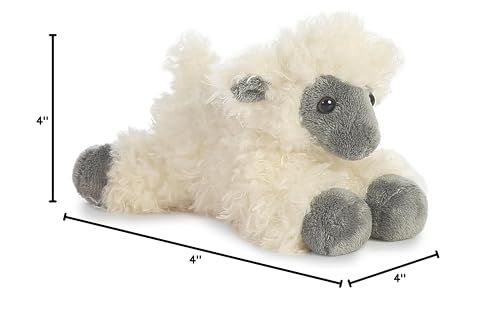 Aurora® Adorable Mini Flopsie™ Black Face Sheep Stuffed Animal - Playful Ease - Timeless Companions - White 8 Inches