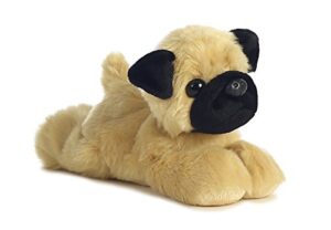 aurora® adorable mini flopsie™ mr.pugster™ stuffed animal - playful ease - timeless companions - brown 8 inches