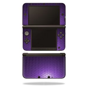 mightyskins skin compatible with nintendo 3ds xl original (2012-2014 models) sticker wrap skins purple diamond plate