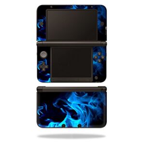 mightyskins skin compatible with nintendo 3ds xl - blue flames | protective, durable, and unique vinyl decal wrap cover | easy to apply, remove, and change styles | made in the usa