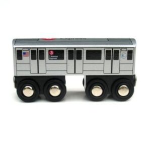 munipals wooden railway nyc subway car 3 train