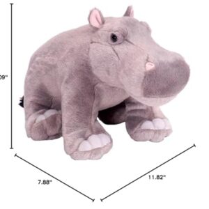 Wild Republic Hippo Plush, Stuffed Animal, Plush Toy, Gifts for Kids, Cuddlekins 12 Inches,Multi