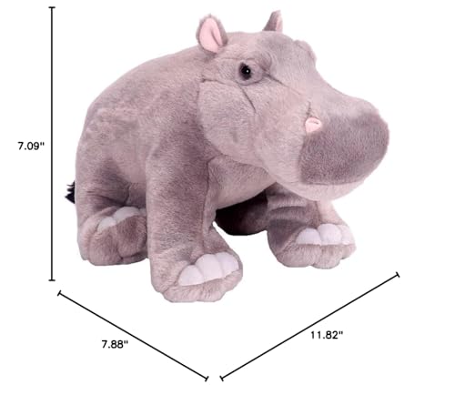 Wild Republic Hippo Plush, Stuffed Animal, Plush Toy, Gifts for Kids, Cuddlekins 12 Inches,Multi