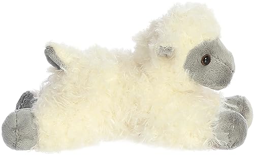 Aurora® Adorable Mini Flopsie™ Black Face Sheep Stuffed Animal - Playful Ease - Timeless Companions - White 8 Inches