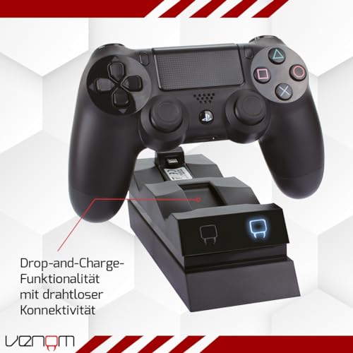 Venom Twin Sony Docking Station - Dual Charging for PS4 Controller/Gamepad - PlayStation 4