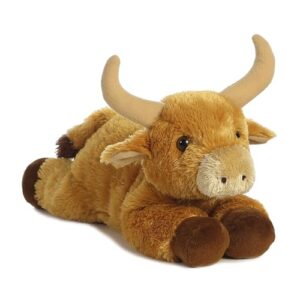 aurora® adorable flopsie™ toro bull™ stuffed animal - playful ease - timeless companions - brown 12 inches