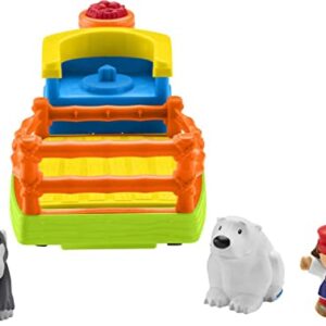 Fisher-Price Little People Toddler Toy Train Choo-Choo Zoo with Music Sounds and 3 Figures for Pretend Play Ages 1+ Years