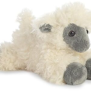 Aurora® Adorable Mini Flopsie™ Black Face Sheep Stuffed Animal - Playful Ease - Timeless Companions - White 8 Inches