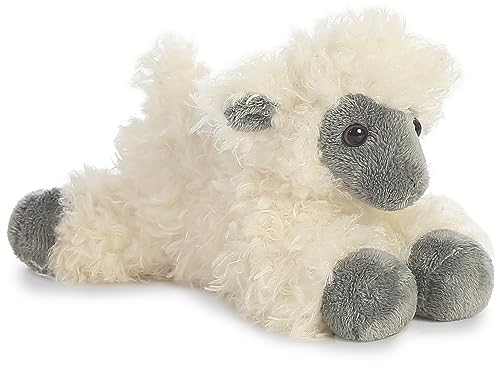 Aurora® Adorable Mini Flopsie™ Black Face Sheep Stuffed Animal - Playful Ease - Timeless Companions - White 8 Inches