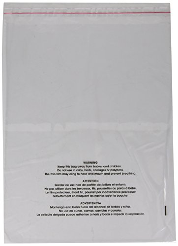 Uline Suffocation Warning Poly Bag, 1.5 ml Self-Sealed, 100 Count (S-19131) 11x14