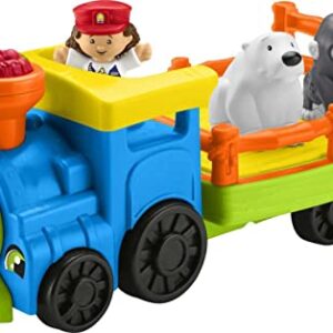 Fisher-Price Little People Toddler Toy Train Choo-Choo Zoo with Music Sounds and 3 Figures for Pretend Play Ages 1+ Years