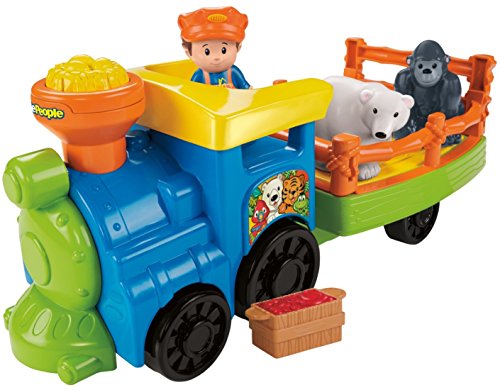 Fisher-Price Little People Toddler Toy Train Choo-Choo Zoo with Music Sounds and 3 Figures for Pretend Play Ages 1+ Years