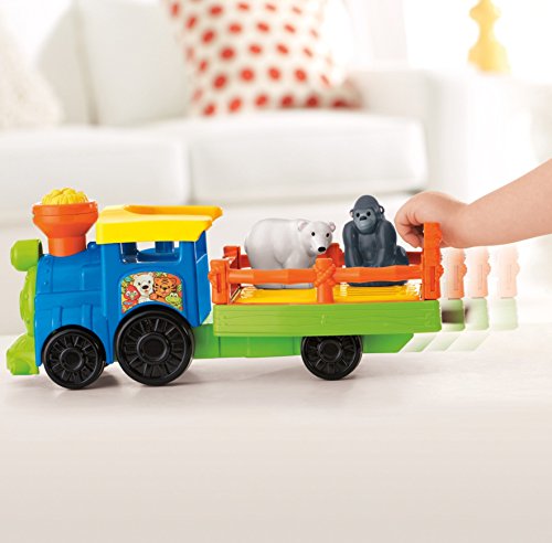 Fisher-Price Little People Toddler Toy Train Choo-Choo Zoo with Music Sounds and 3 Figures for Pretend Play Ages 1+ Years