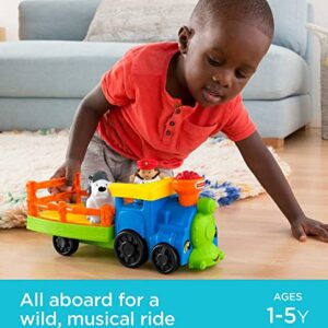 Fisher-Price Little People Toddler Toy Train Choo-Choo Zoo with Music Sounds and 3 Figures for Pretend Play Ages 1+ Years