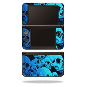 mightyskins skin compatible with nintendo 3ds xl - blue skulls | protective, durable, and unique vinyl decal wrap cover | easy to apply, remove, and change styles | made in the usa