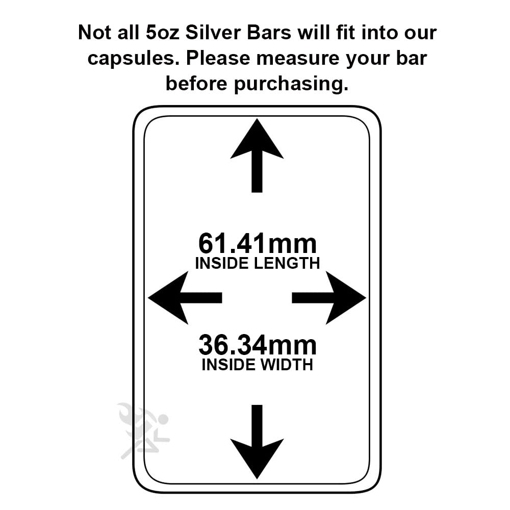 5oz Silver Bar Direct Fit Air-Tite Brand Capsule Holders, 2 Pack