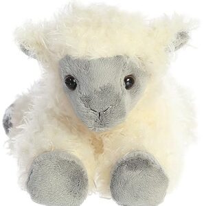 Aurora® Adorable Mini Flopsie™ Black Face Sheep Stuffed Animal - Playful Ease - Timeless Companions - White 8 Inches