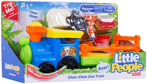 Fisher-Price Little People Toddler Toy Train Choo-Choo Zoo with Music Sounds and 3 Figures for Pretend Play Ages 1+ Years