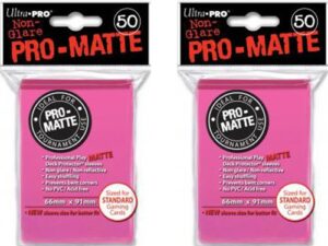 ultra pro 100 bright pink pro-matte deck protectors sleeves standard mtg colors